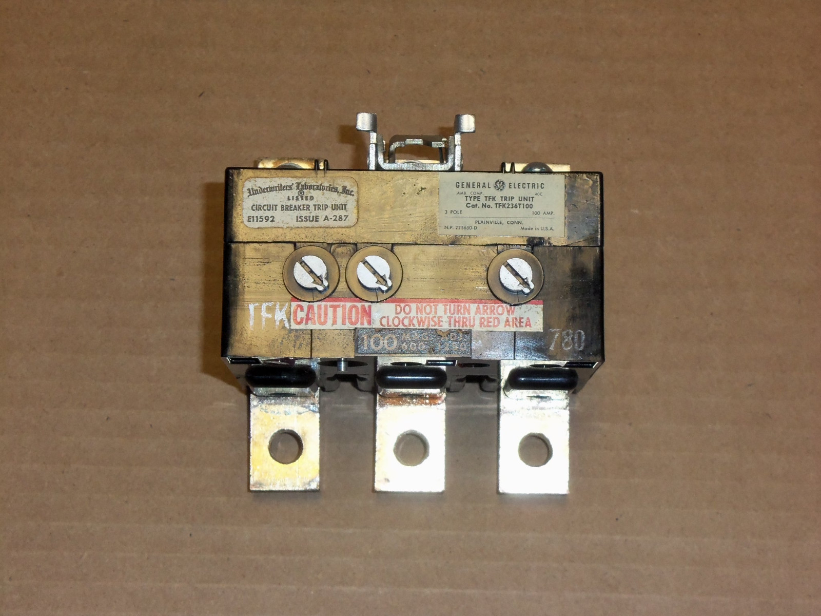 GE General Electric TFK236T100 Trip Unit 100 Amp 3 Pole For TFK THFK ...