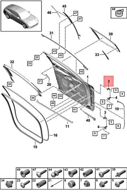 Genuine PORSCHE Cayenne Panamera Door Hinge Right Upper Upper ...