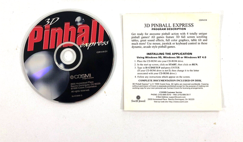 3D Pinball Express[PC,1999,Cosmi] Win 95/98[XP?] | eBay