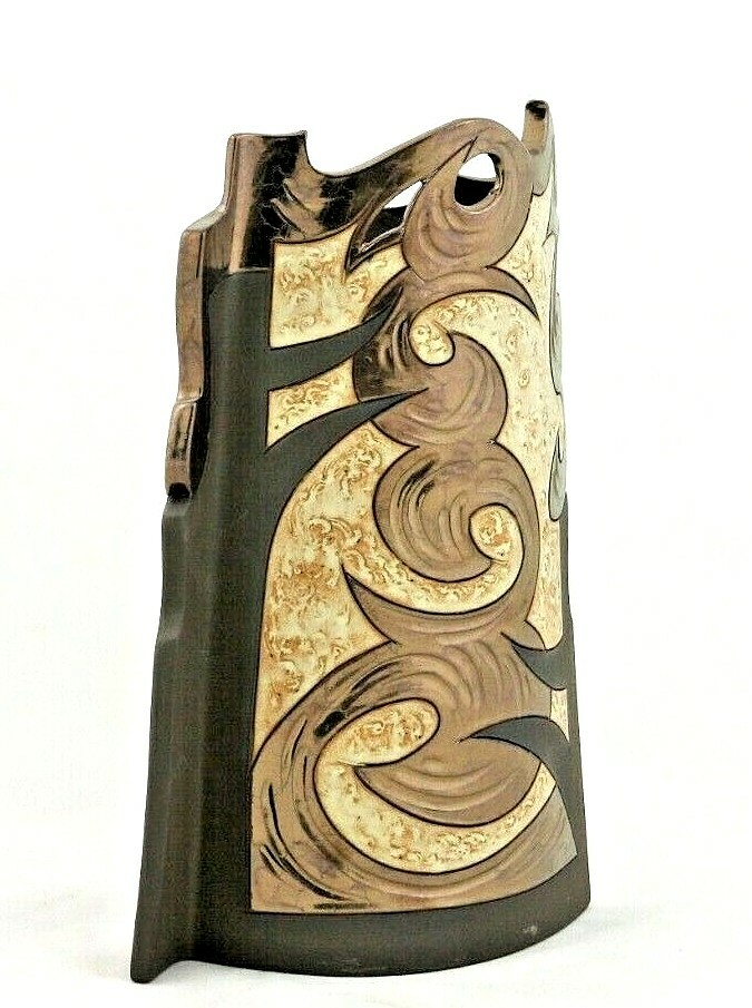 Ceramic Vase 11", Unique Vase, Handmade flat design Vase, Art pottery ...