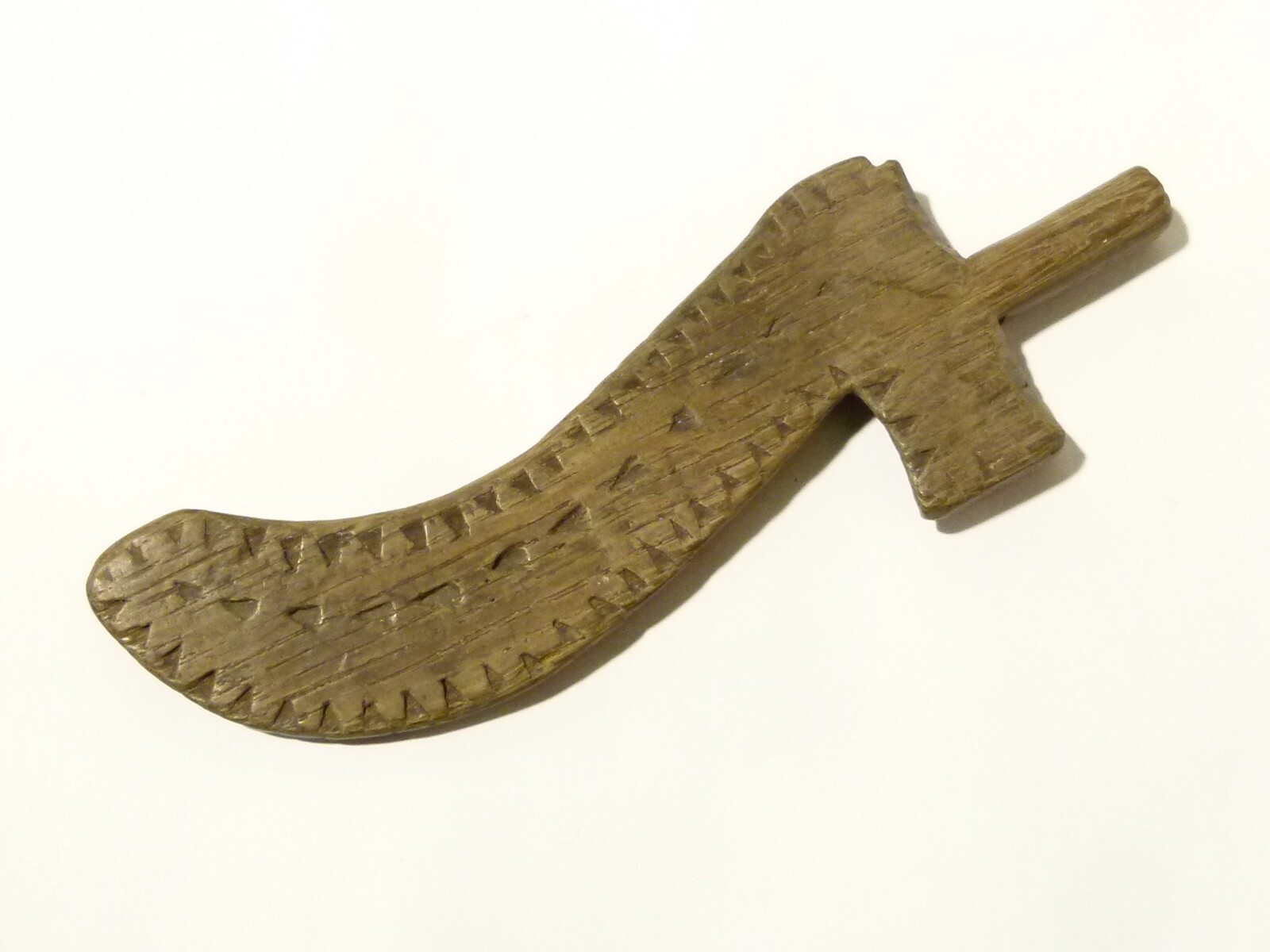 19th Oak Treen Carved Knitting Sheath Stick Hannah Hauxwell Yorkshire ...