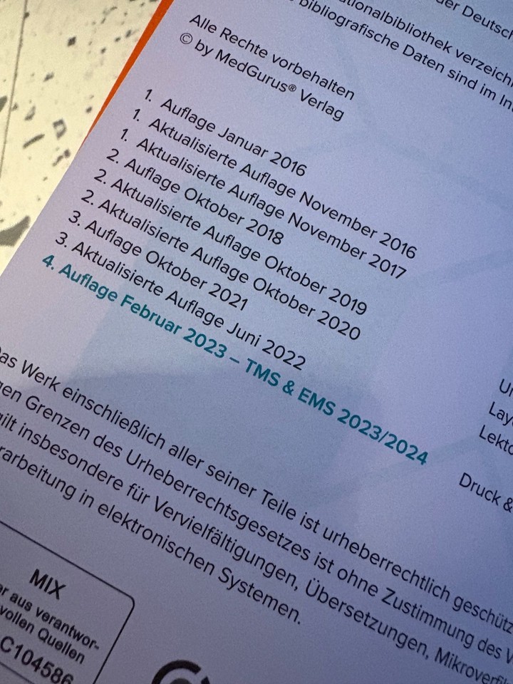 TMS Medizinertest 2023/2024 kaum genutzt, sehr guter Erhalt | eBay UK