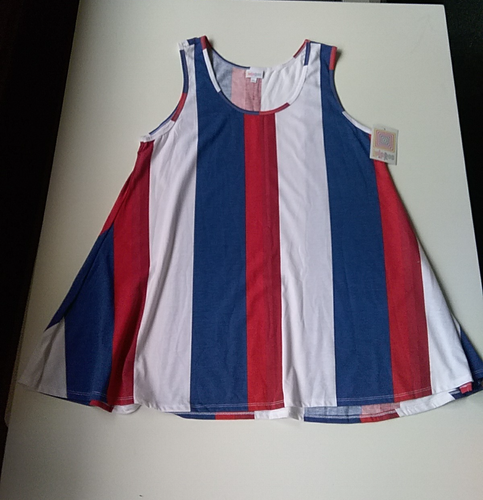 LuLaRoe 4J Perfect Tank Patriotic USA Pride Red White Blue Size XL NWT ...