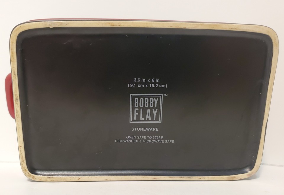 EUC~ Red Bobby Flay Stoneware Baking Dishes 3.6" x 6" Oven Safe to 375F ...
