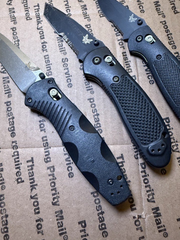 Lot Of 3 Benchmade knives-580 Barrage/553 Tanto Griptilian/556 Mini ...