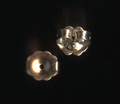 14K Solid Yellow Gold 5.5mm Large Butterfly Push Back Earring Finding ...
