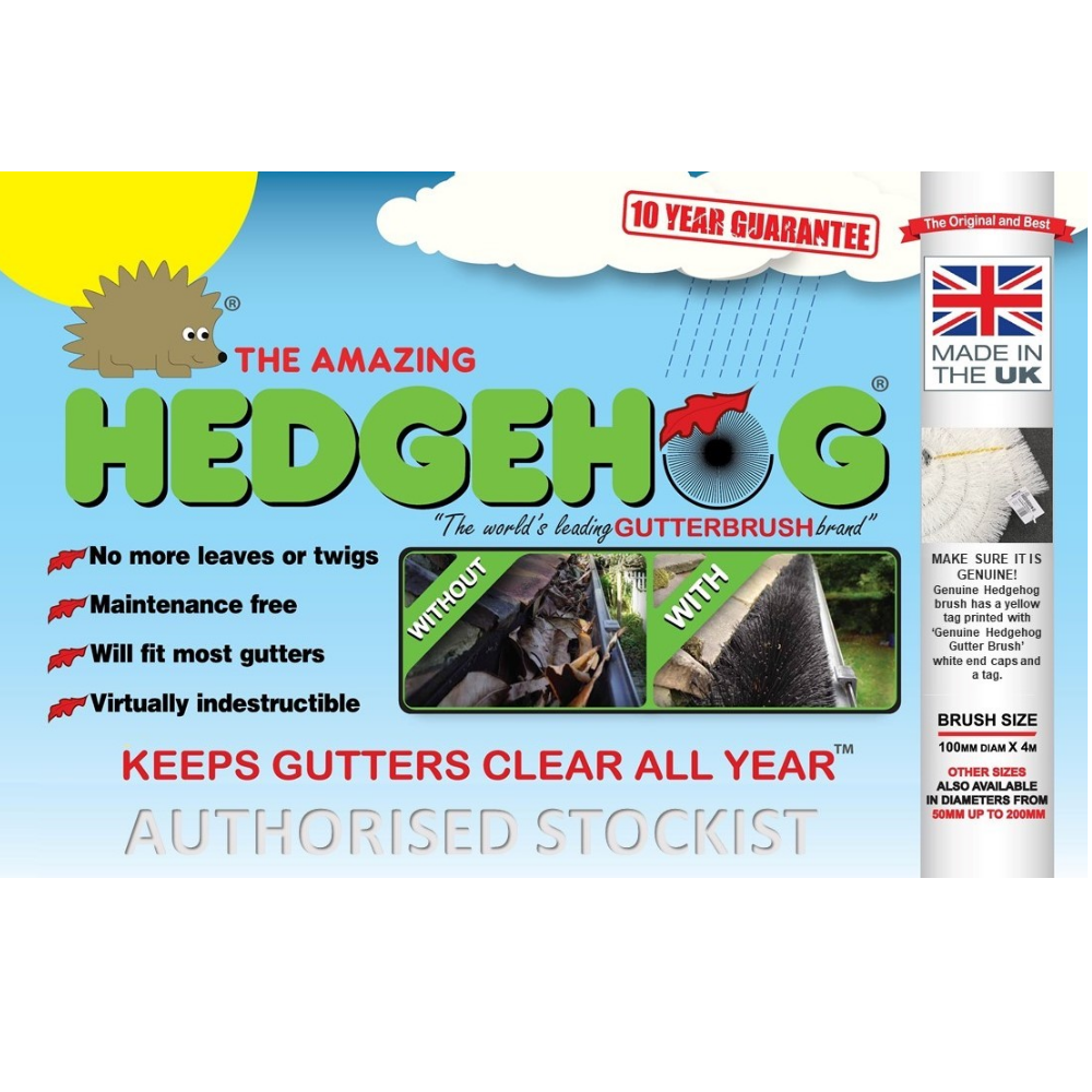 Genuine Hedgehog Gutter Brush - Leaf Guard - Clear Gutters (8m x 100mm ...