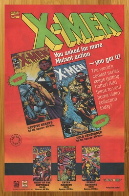 1993 X-Men Animated Series VHS Tapes Vintage Print Ad/Poster Toys R Us ...