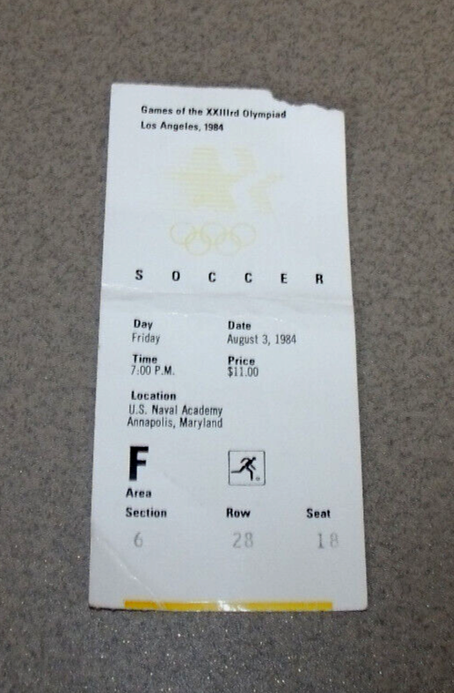 1984 Olympics Soccer Ticket Stub 8/3/1984 Iraq vs Yugoslavia Stj ...