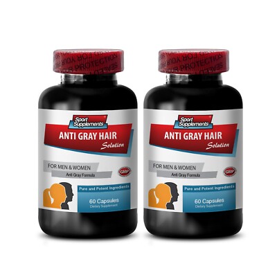 Biotin Supplement - ANTI-GRAY HAIR - Melanin Infusion Supplement 2 Bot ...