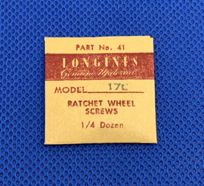 Longines 17L Part #5415 Ratchet Wheel Screws (3) Sealed. New Old Stock ...