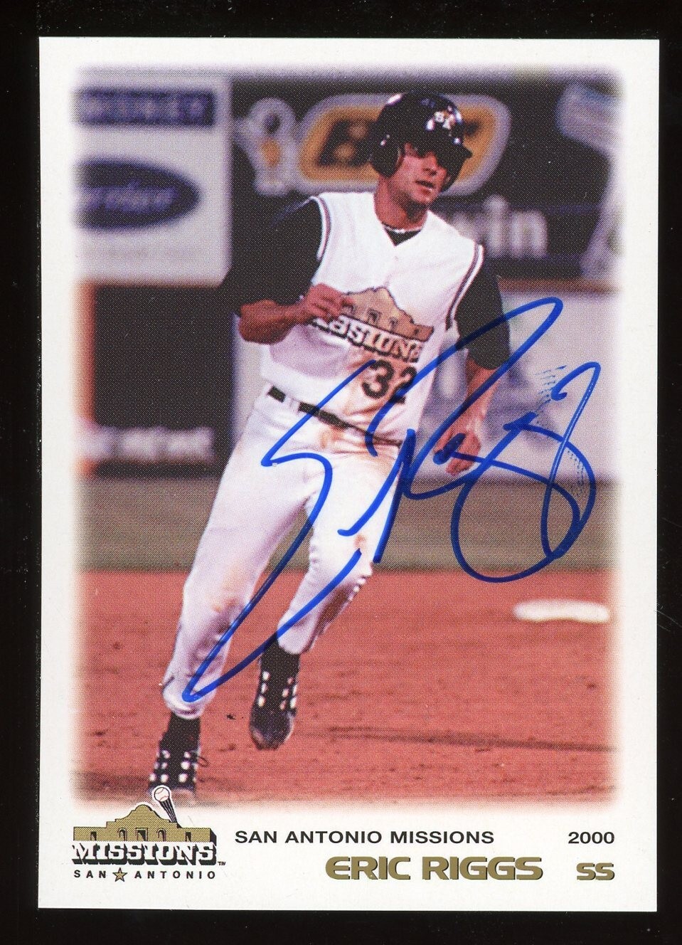 2000 San Antonio Missions ERIC RIGGS Signed Card autograph AUTO DODGERS ...