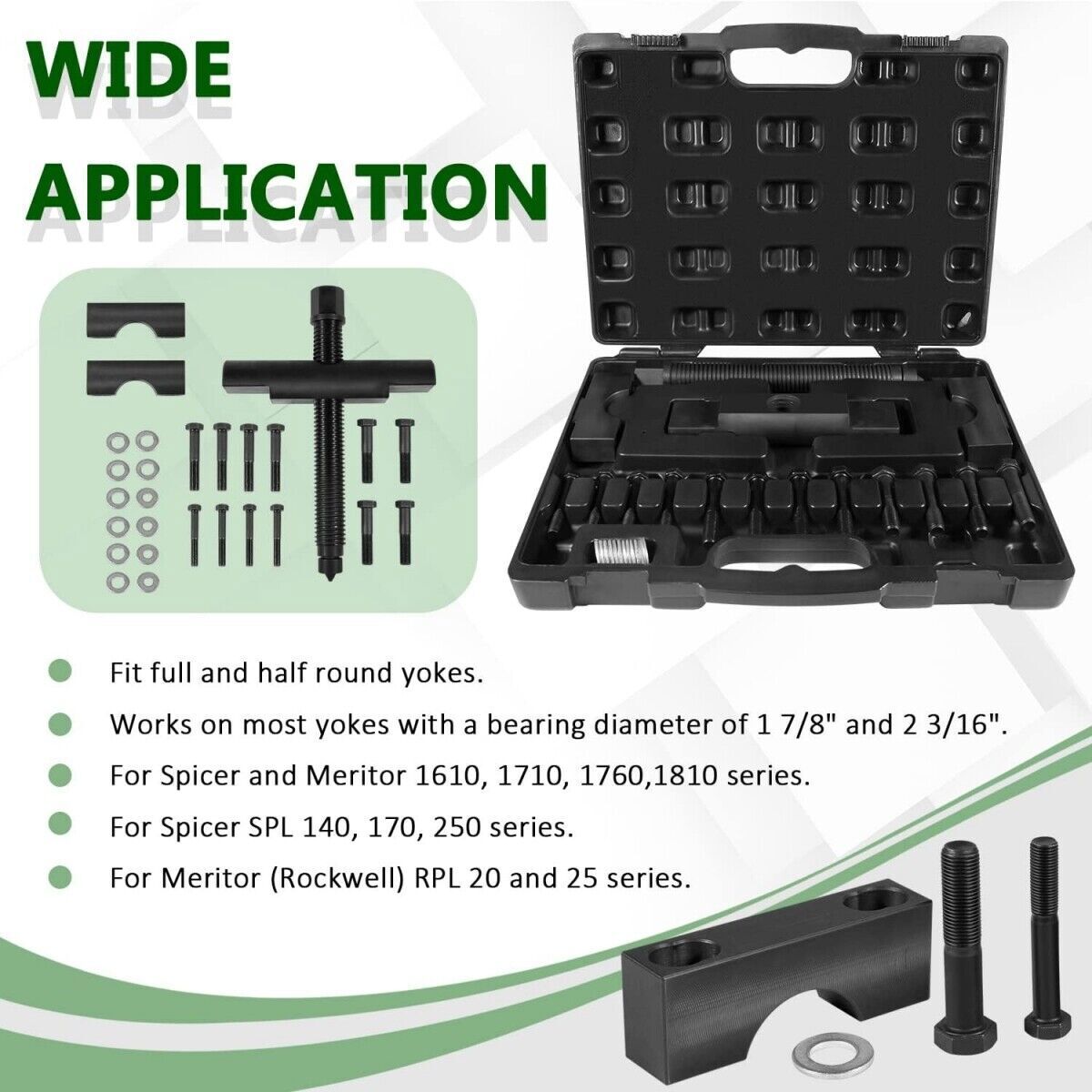 10803 Heavy Duty Yoke Puller Kit for Spicer Meritor Semi Truck 3/4 ...