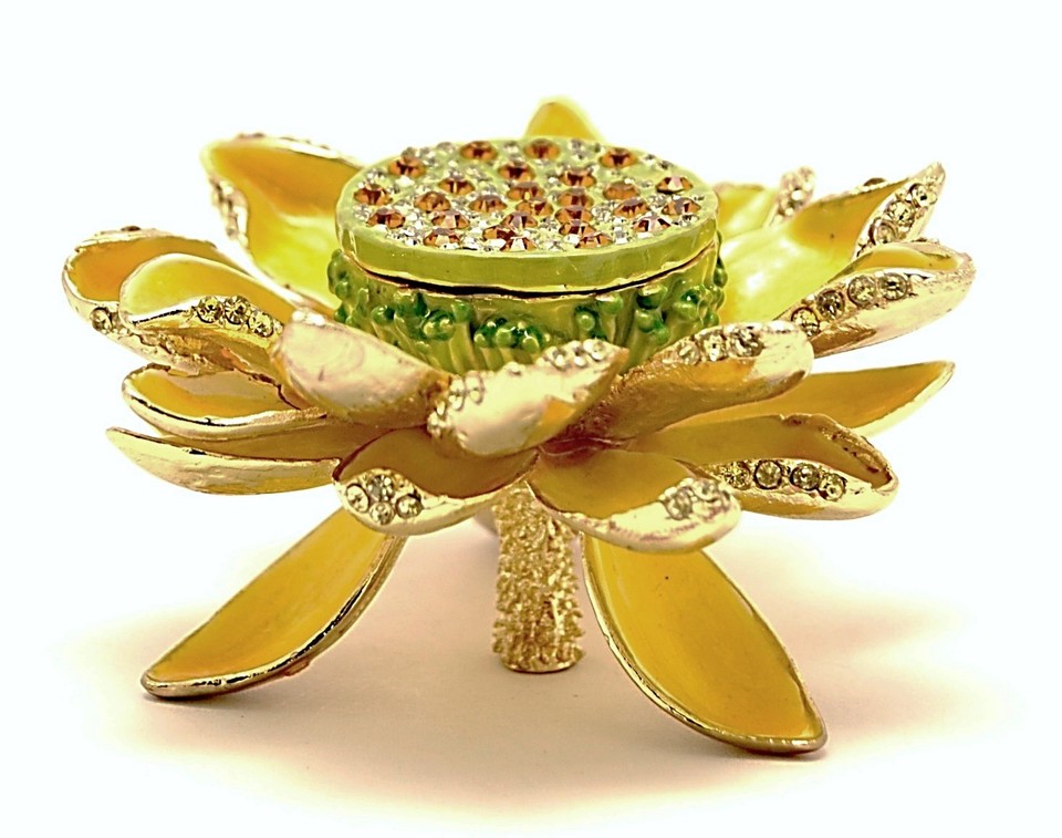 Ciel Collectables Sunflower Trinket Box. Made with Swarovski Crystals ...