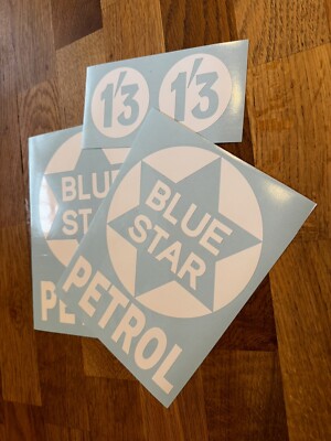 Blue Star Sticker Decal Pack 2 Gallon Petrol Oil Fuel Can Petroliana ...