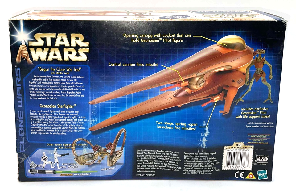 2003 Hasbro STAR WARS Clone Wars Geonosian Fighter with Pilot Figure ...