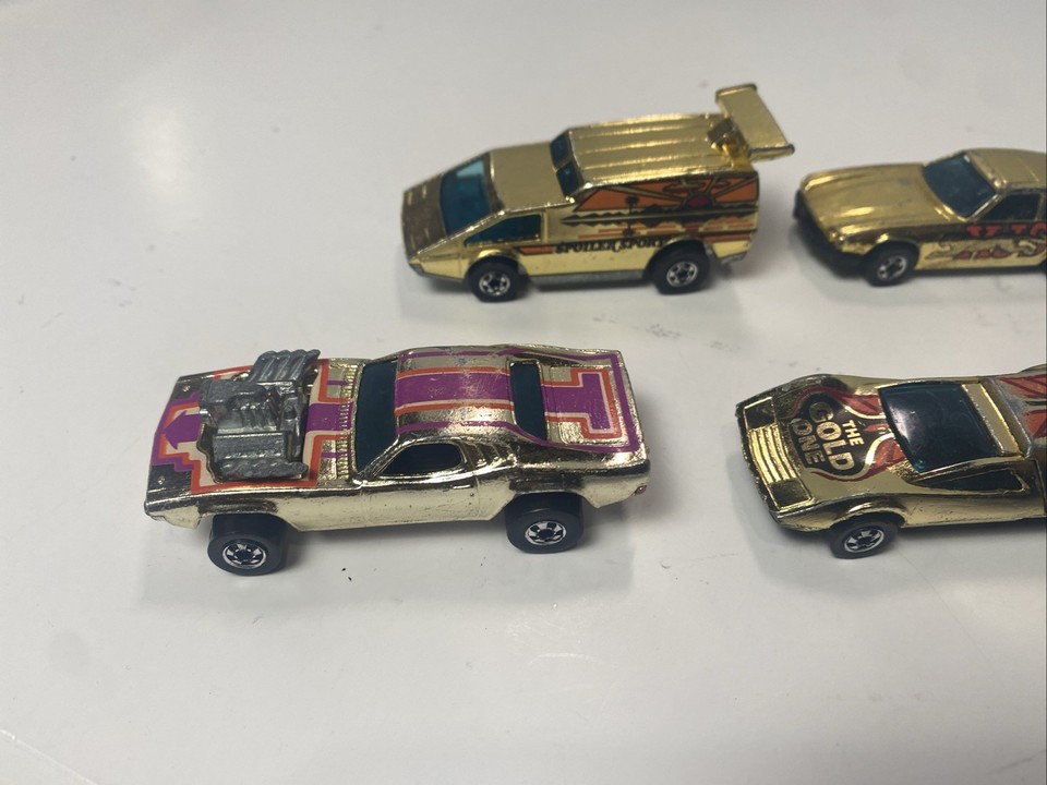 1970sBlackwalls Hot Wheels Golden Machines 5 Car Lot Hong Kong Gold ...