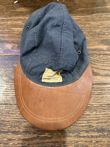 NEW Authentic Vintage 1990s GH Bass Leather Brim Navy Cotton Baseball ...