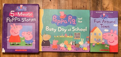 3 Book Pack Peppa Pig: Fun Around Town/Busy Day at School/5-Minute ...