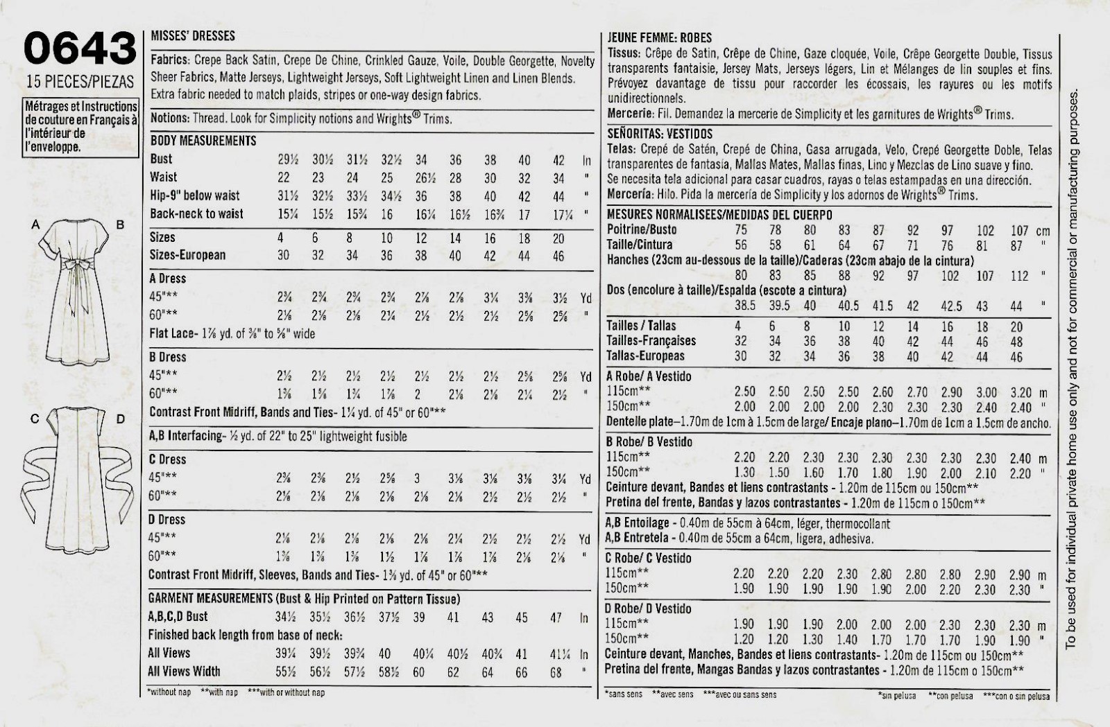 Simplicity 3875/0643 Tunic Summer Dress Styles Sewing Pattern 4-12 OOP ...