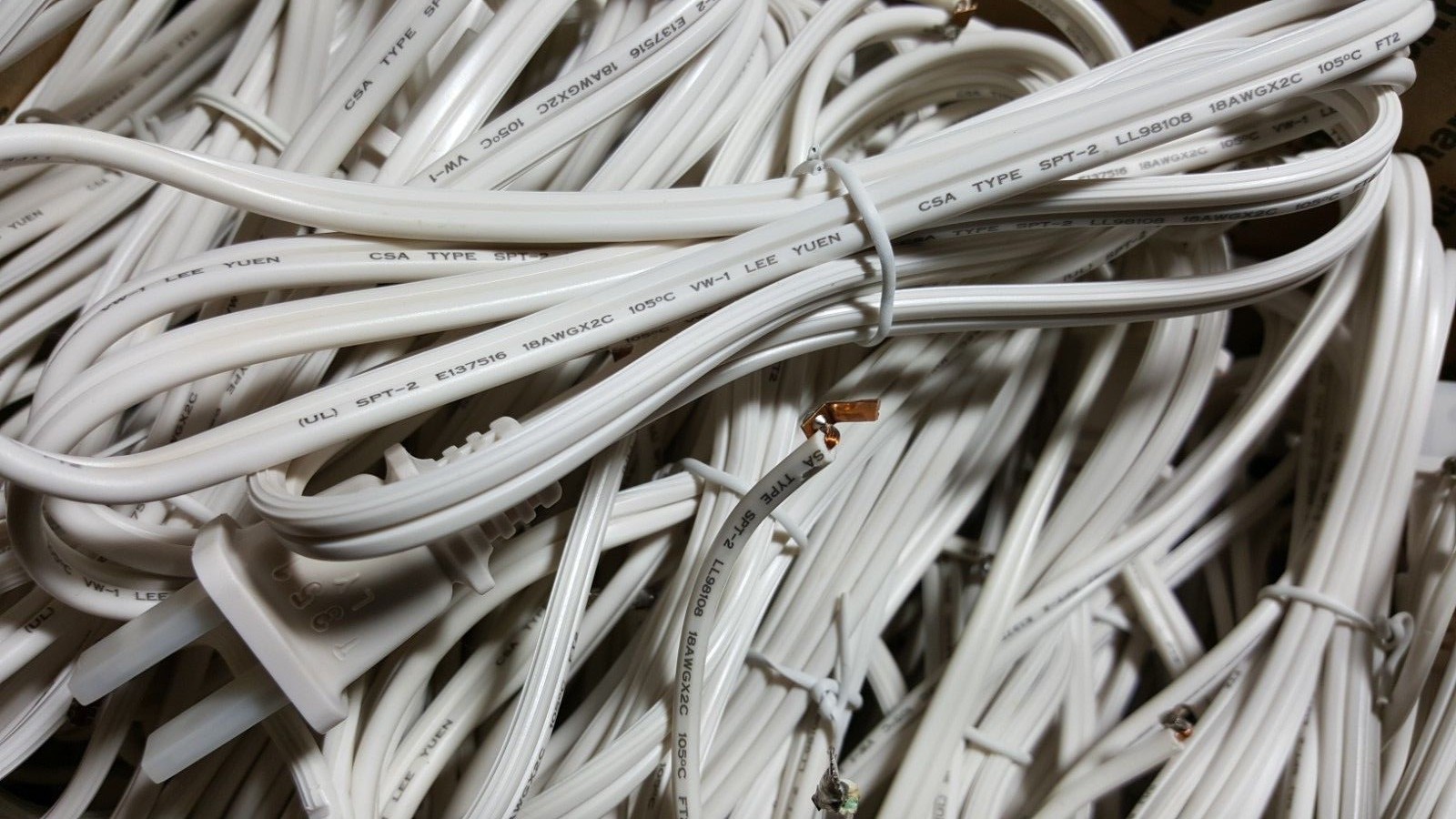 SPT-2 18AWGX2C 6ft CAS (UL) Electric Power Cord 2 Prong - LOT of 45 | eBay