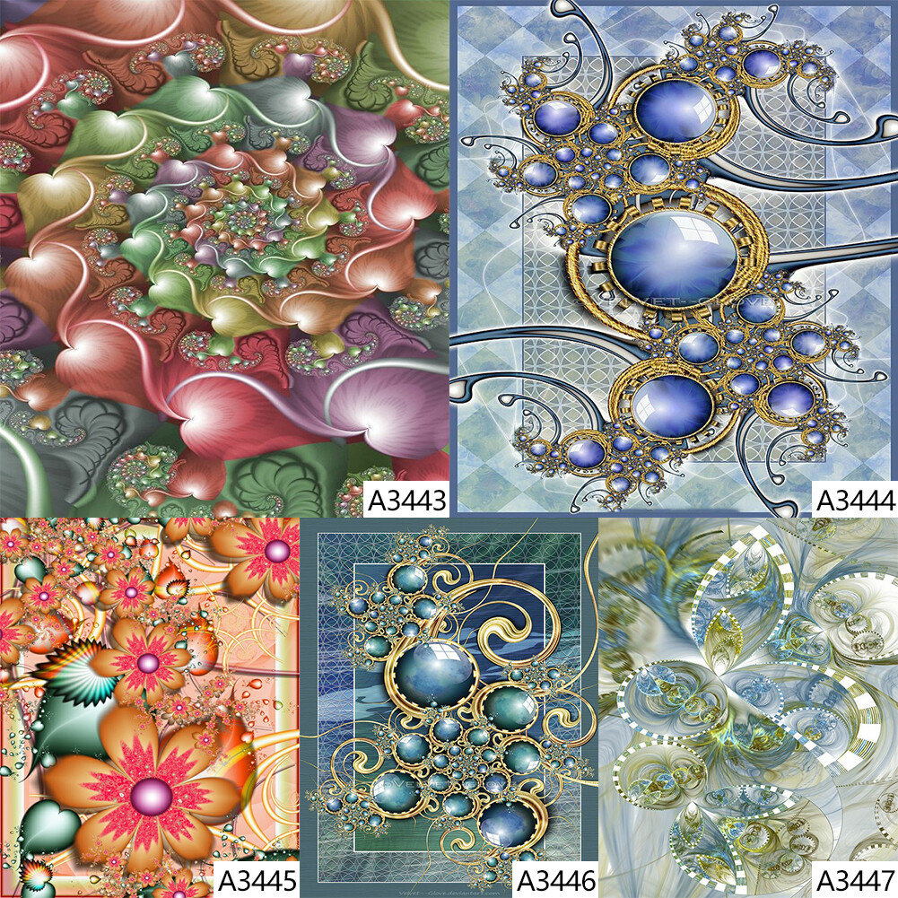 5D DIY Abstract Pattern Full Round Drill Diamond Painting Art ...