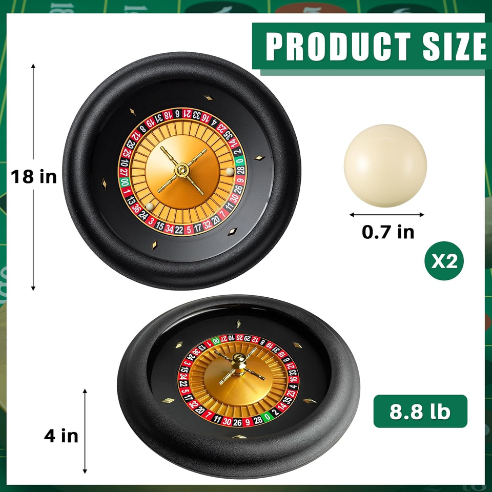 18 Inches ABS Professional Roulette Wheel Set, Casino Grade Roulette ...