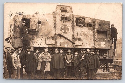 Postcard German Tank Crew WW1 Captured Allied Soldiers Inspection RPPC ...