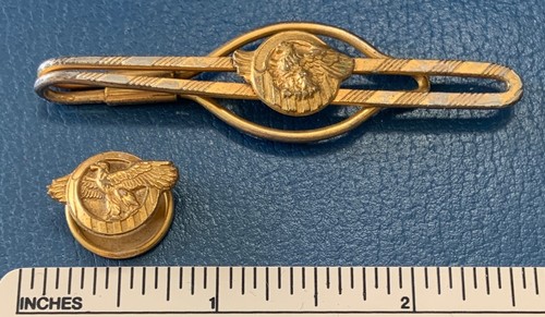 Vintage RUPTURED DUCK United States Military LAPEL BUTTON AND TIE CLASP ...