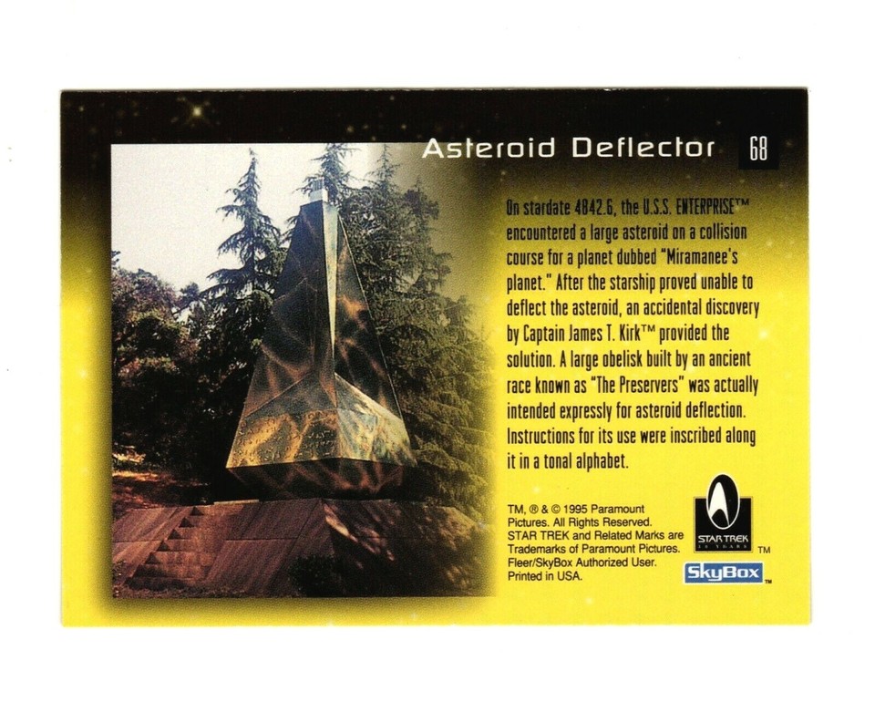 1995 SkyBox Star Trek Trading Card #68 - Asteroid Deflector | eBay