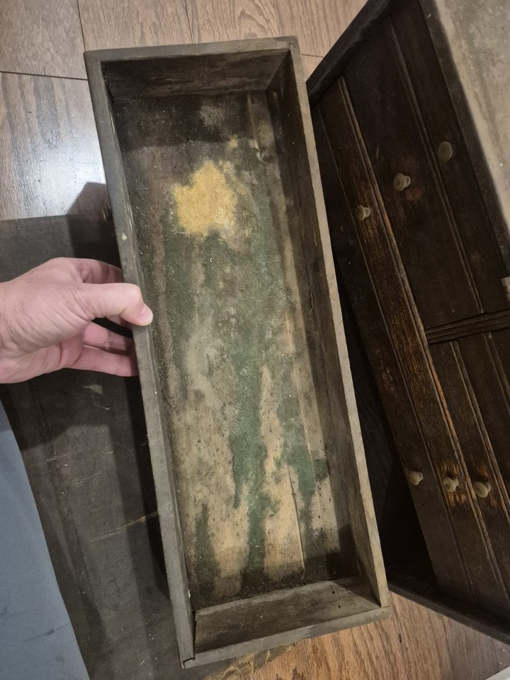 Antique Oak Wood 8 Drawer Machinists Tool Chest Box | eBay