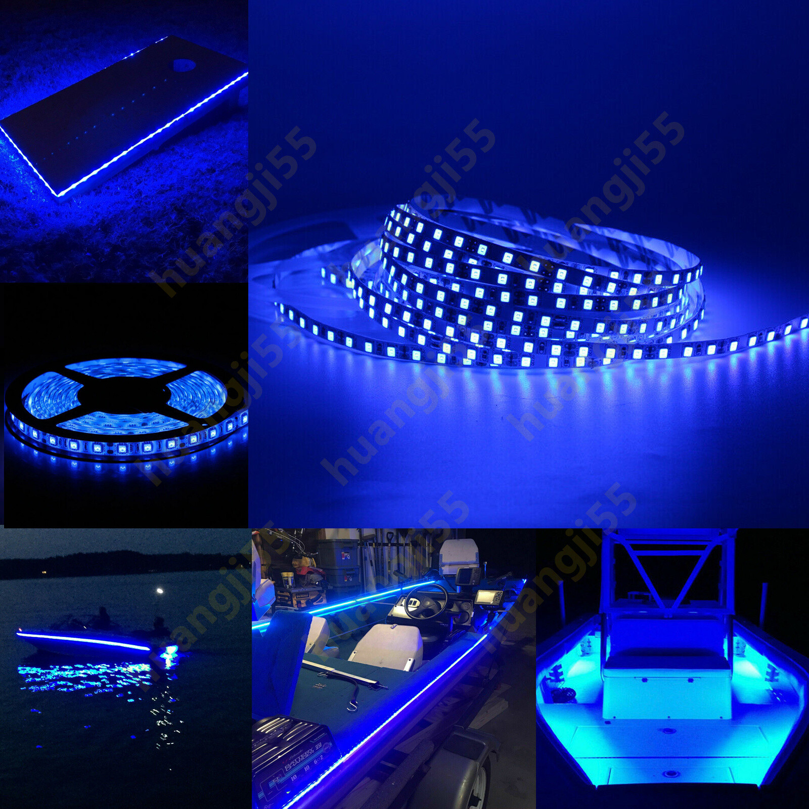 Blue LED Boat Light Deck Waterproof 12v Bow Trailer Pontoon Lights Kit ...