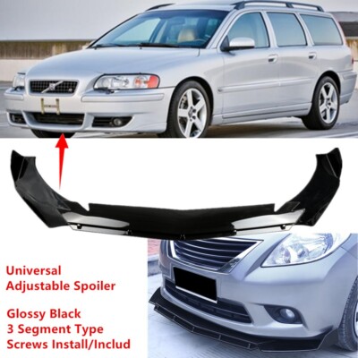 Universal Adjustable Black Fit For Volvo V70 98-07 Front Lip Spoiler ...