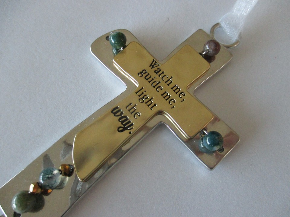 i2 Watch me guide me light the way ARTISAN BEAD CROSS ORNAMENT Ganz | eBay