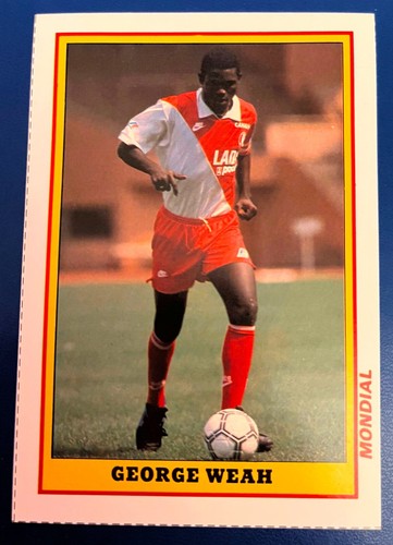 FOOTBALL GEORGE WEAH AS MONACO 1988 RARE FRENCH FOOTBALL ROOKIE CARD ...