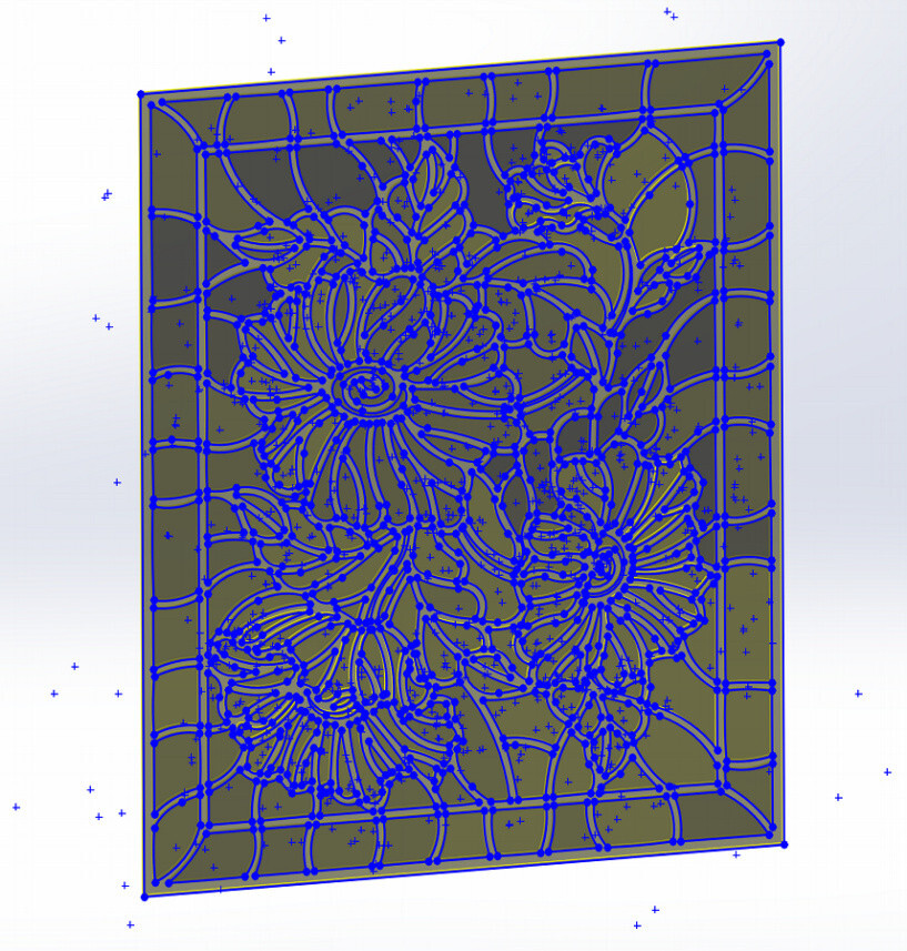 2 DXF cnc file g code laser cut plasma router Decorative panel floral ...