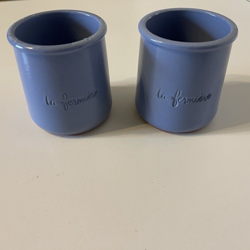 La Fermiere French Periwinkle Terra Cotta Glazed Yogurt Plant Pot ...