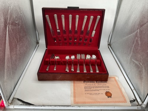 35 Pc Silverplate Wallace KNICKERBOCKER Rosanne Berry Flatware Set W ...