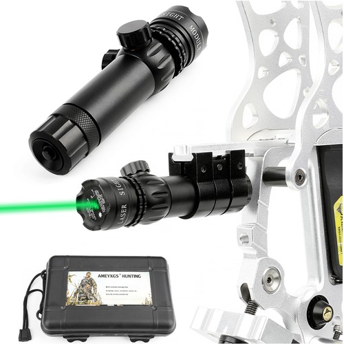 Archery Green Dot Laser Sight Set 20mm Rail Mount Bow Hunting Target ...