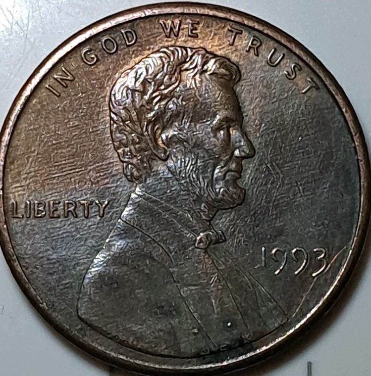 Partial Missing Clad Layer ~ 1993-D Lincoln Memorial Cent ~ Mint Error ...
