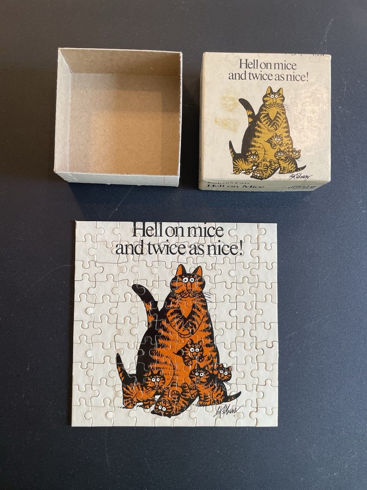 VTG Kliban Cat “Hell On Mice And Twice As Nice” Puzzle 100 Pieces 1980 ...