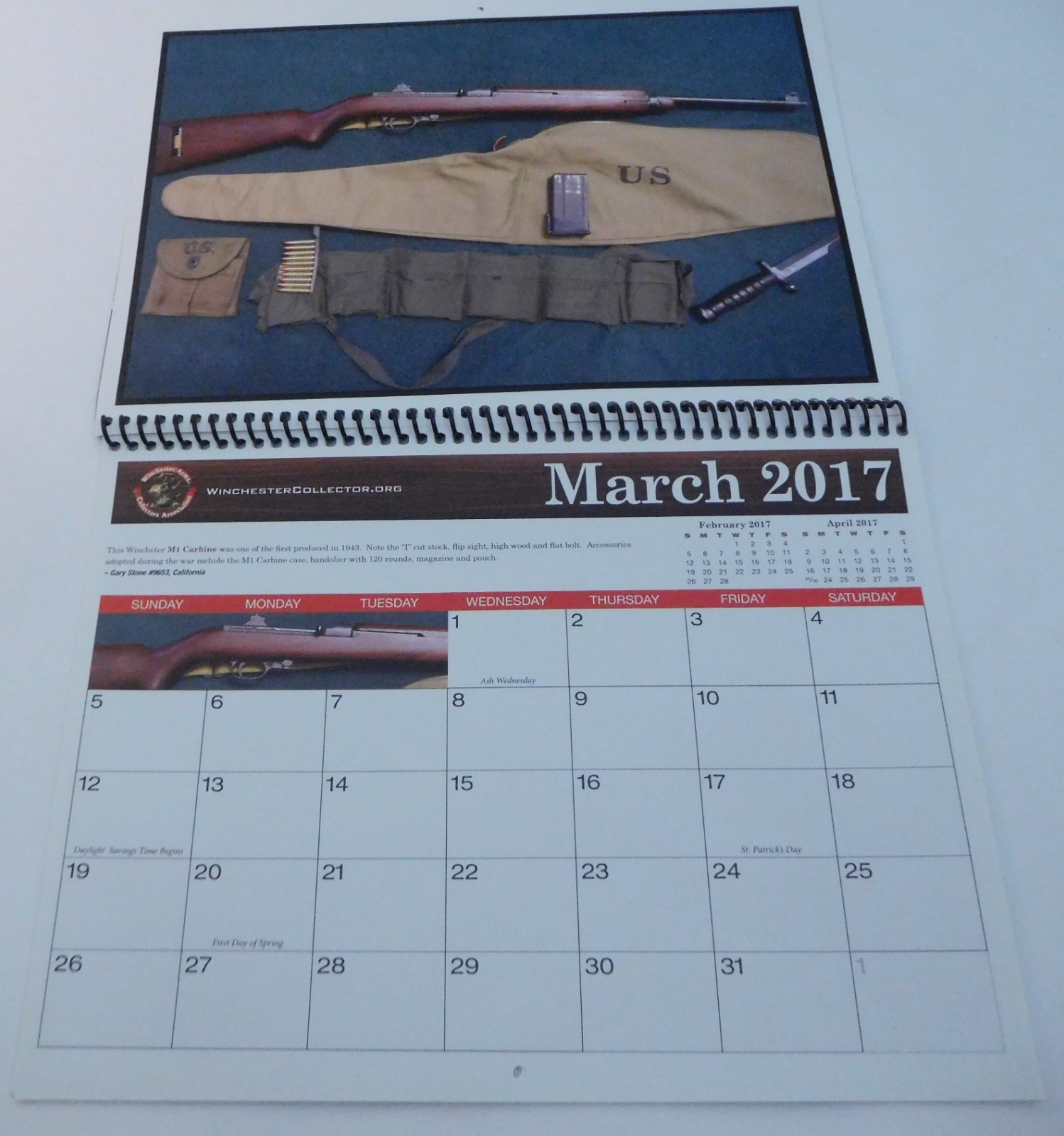 2017 Winchester Arms Collectors Calendar Model 1895 Rifle WACA 17x11 | eBay