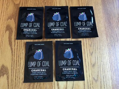 BATH AND & BODY WORKS LUMP OF COAL CHARCOAL FACE SHEET MASK LOT OF 5 ...