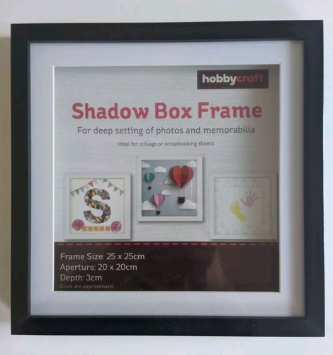 Hobbycraft Shadow Box Frame 25x25cm Black; Arts; Crafts; Deep Setting ...