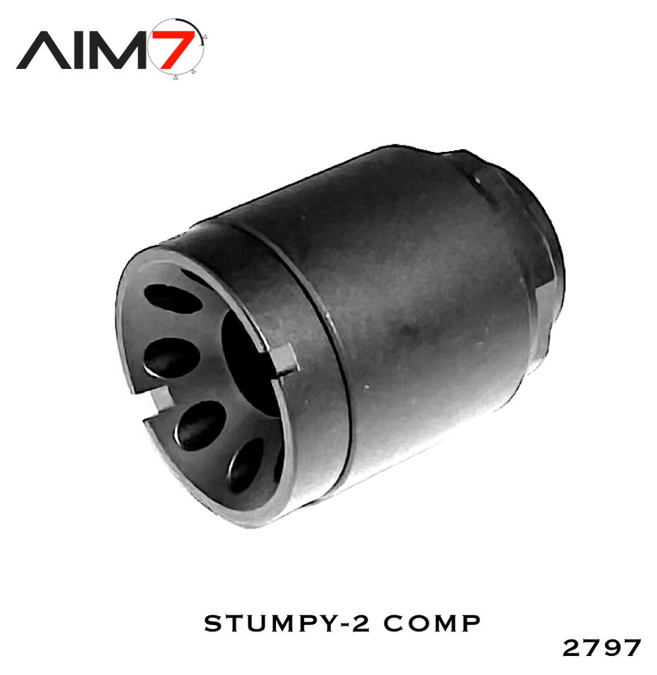 Aim7 STUMPY-2 9mm & 22LR & .40Cal Linear Comp 3 PCS muzzle brake Aluminum Black | eBay