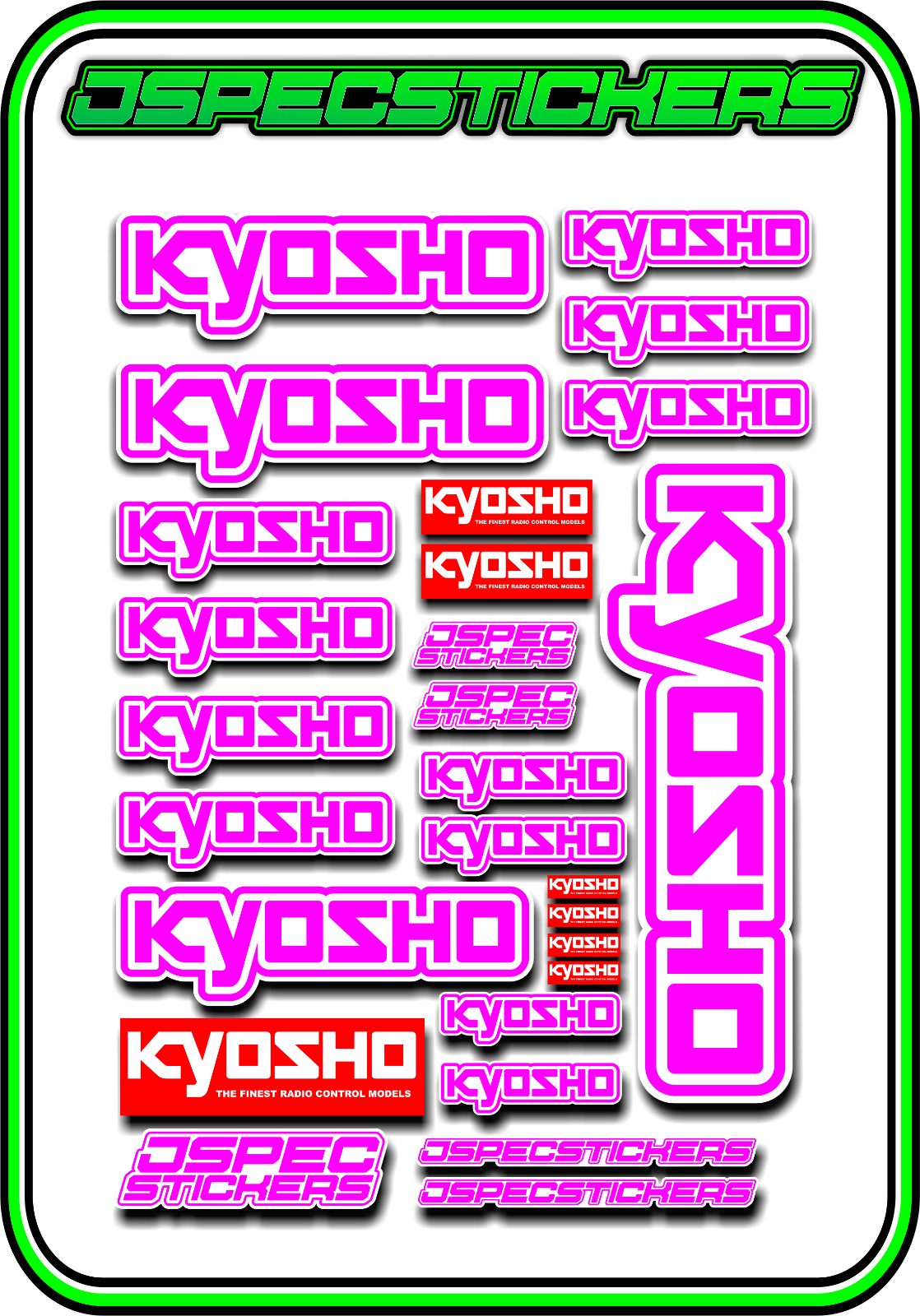 KYOSHO RC RACING CUSTOM STICKER SHEET A5 MINI Z BUGGY CAR ELEC DRONE ...