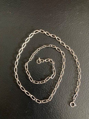 Vintage 20" 925 Silver Paper Clip Link Chain Necklace Sterling Silver ...