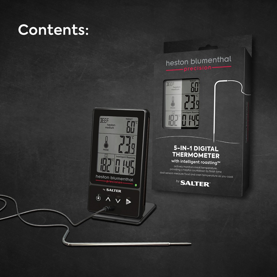 Salter Digital Thermometer Food Cooking Probe 5-in-1 Heston Blumenthal ...