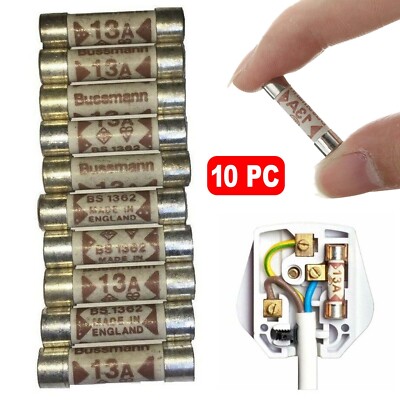 13A Domestic Fuses Plug Top Household Mains 13amp Cartridge Fuse UK-New ...