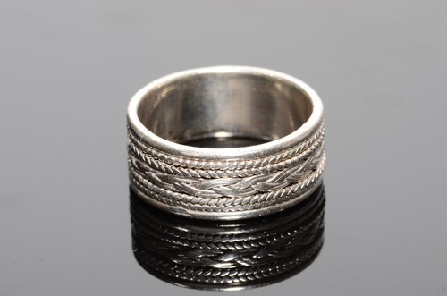 CW STERLING WEAVE DESIGN TEXTURED RING 925 SIGNED 3221 | eBay
